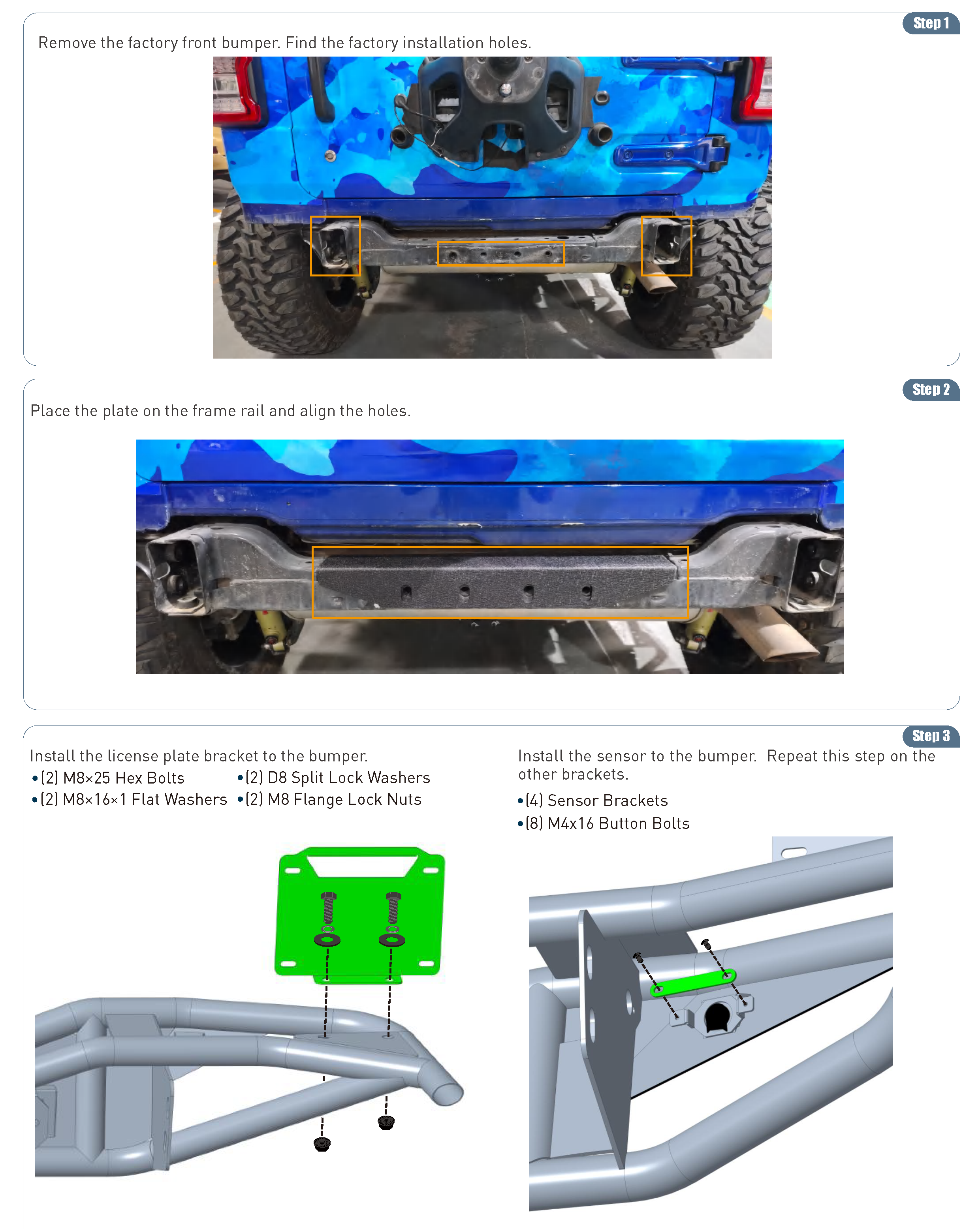 HOOKE ROAD BXG.3099 Rugged Ridge Arcus Rear Bumper Instruction Manual